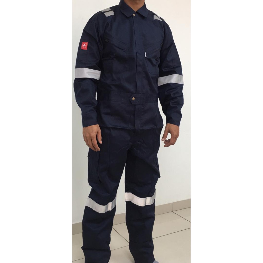 SHAMARR FIRE RETARDANT COVERALL (FRC) NAVY BLUE - SIRIM APPROVED ...