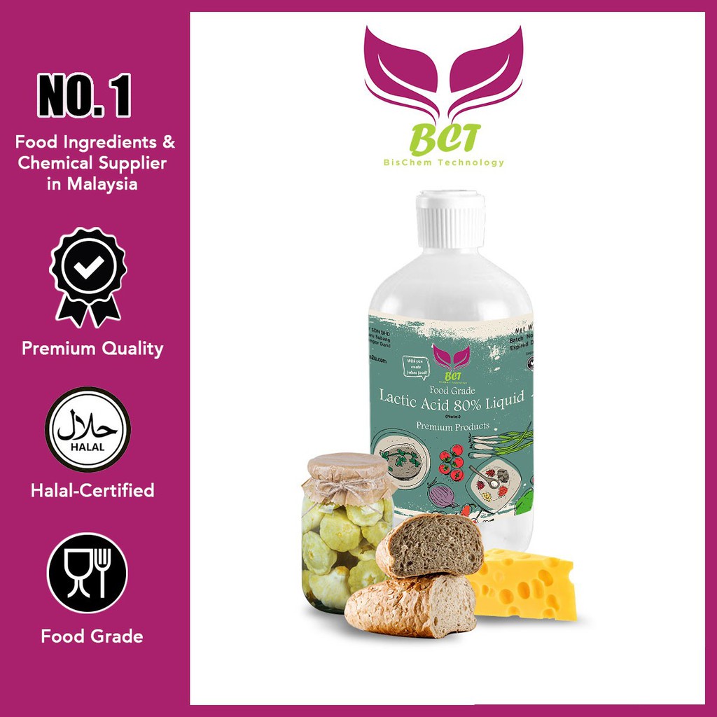 Lactic Acid 80% Liquid/乳酸80％液体 500G (Food Grade) As preservative ...