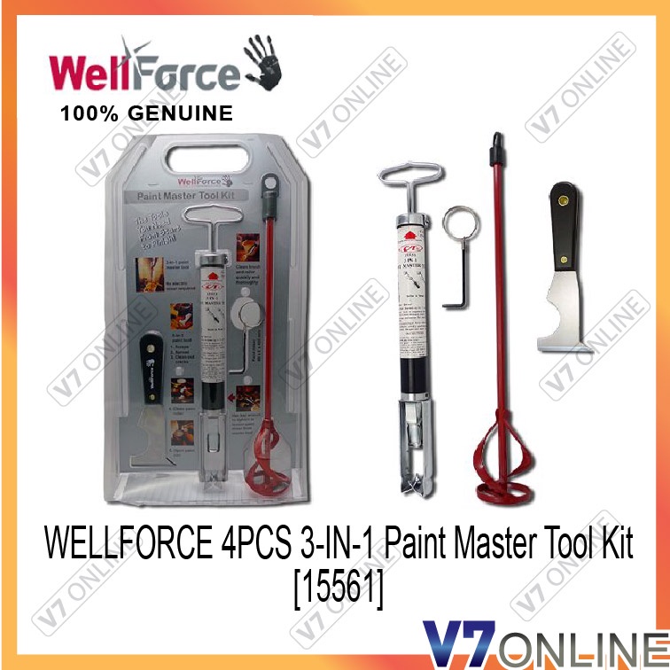 WELLFORCE 4PCS 3-IN-1 Paint Master Tool Kit [WF-15561] Kit Alat Cat ...