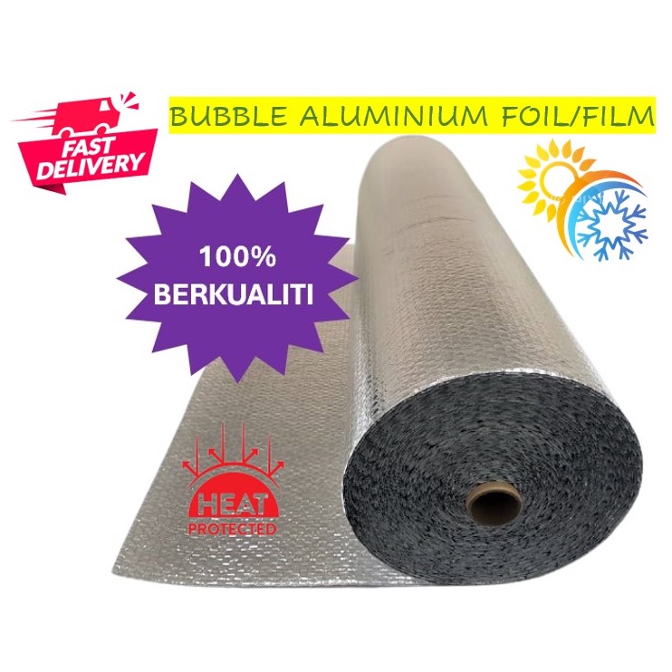 1M (length) Pure Aluminium Foil /Bubble Foil/Film / Penebat Haba ...