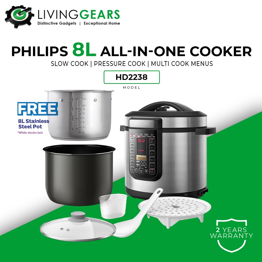 Philips Computerized Electric Pressure Cooker HD2133 (5L)/HD2139 (6L ...