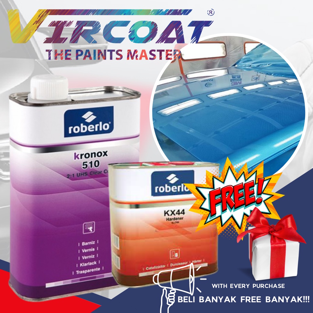 ROBERLO Kronox 510 Barniz UHS 1 Ltr + KX44 Slow Hardener 500ml/ High Solid 2:1 2K Clear ...