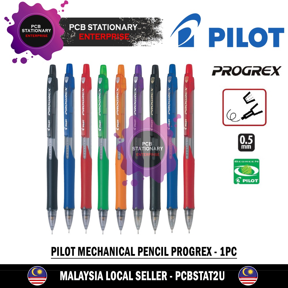 Pilot Mechanical Pencil 2B Progrex 0.5/0.7mm - 1Pcs Pensel Tekan ...
