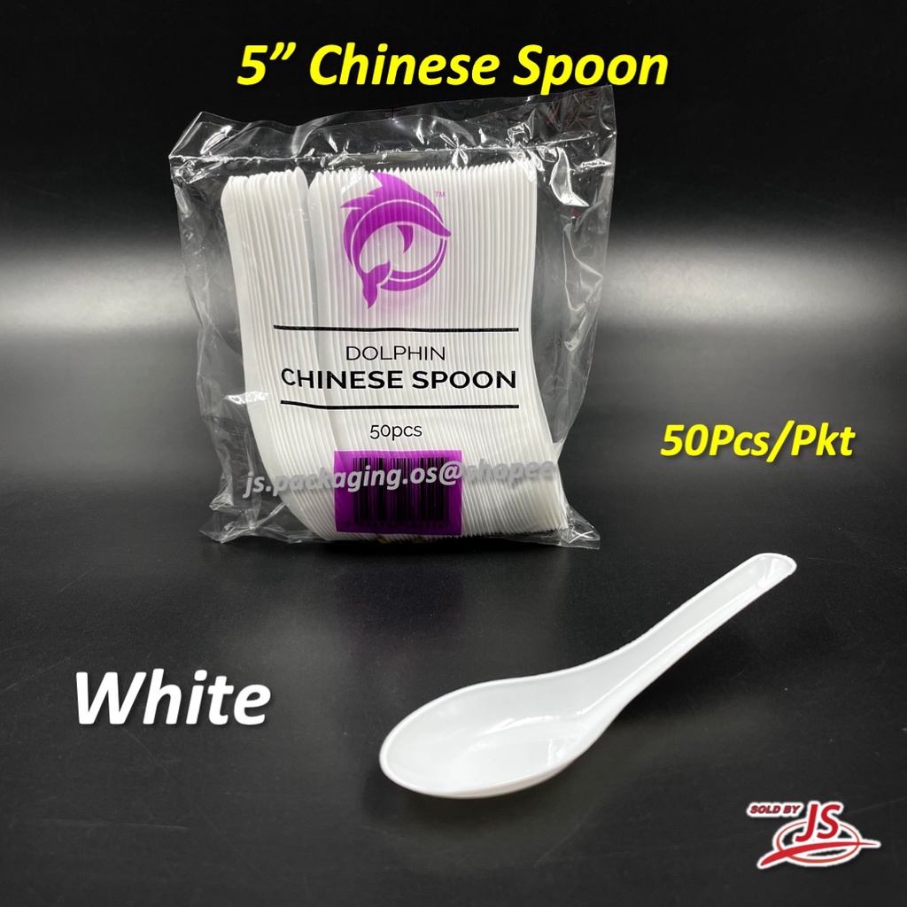 5“ Clear Plastic Chinese Spoon / Sudu Plastik Disposable | Shopee Malaysia
