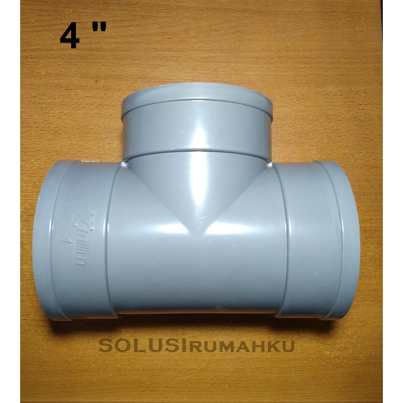 Tee PVC D 4 inch PVC Pipe Fitting Connection T 4 inch branch 3 FOUR In ...