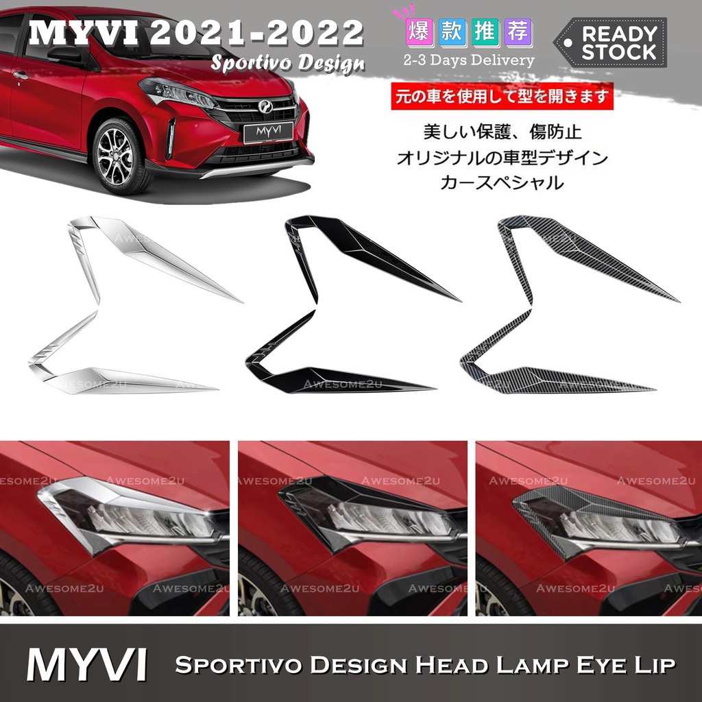 Awesome2u Perodua Myvi FL 2022-2025 Head Lamp Eye Lip Cover Sportivo ...