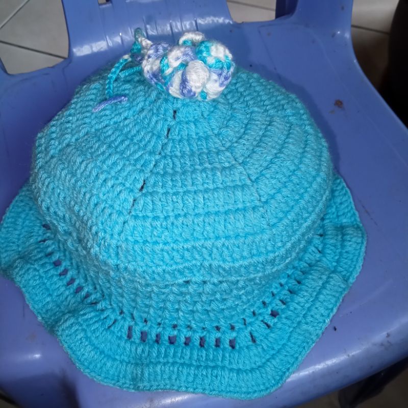 Sebuah topi kanak2 sulaman/crochet | Shopee Malaysia