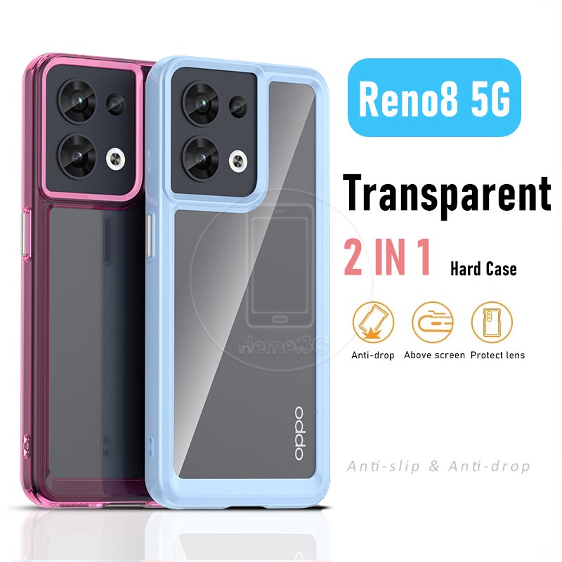OPPO Reno 8 8Z 7 7Z Pro Reno8 5G Casing Transparent Acrylic Shock-proof ...