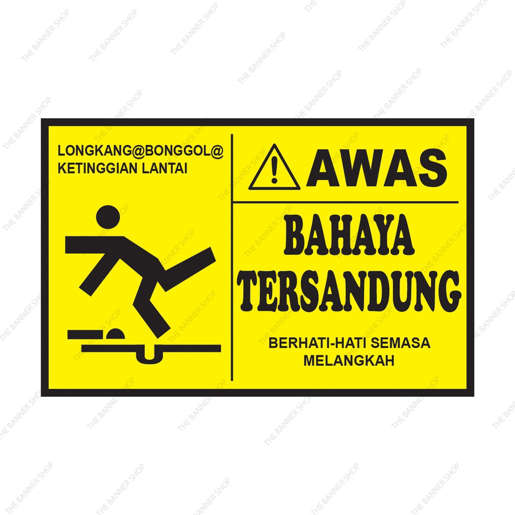 AWAS Sticker Board, Sign Keselamatan, untuk Contruction Site, Sekolah ...