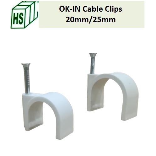 OK-IN PVC Cable Clip Wall Wire Clip Cable U Clip 20mm/25mm | Shopee ...