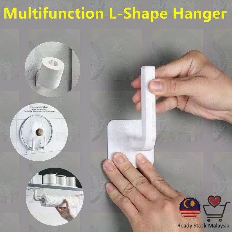 Multifunction L-Shape Holder,Paper Roll Rack,Wall Holder Hanger Tissue ...