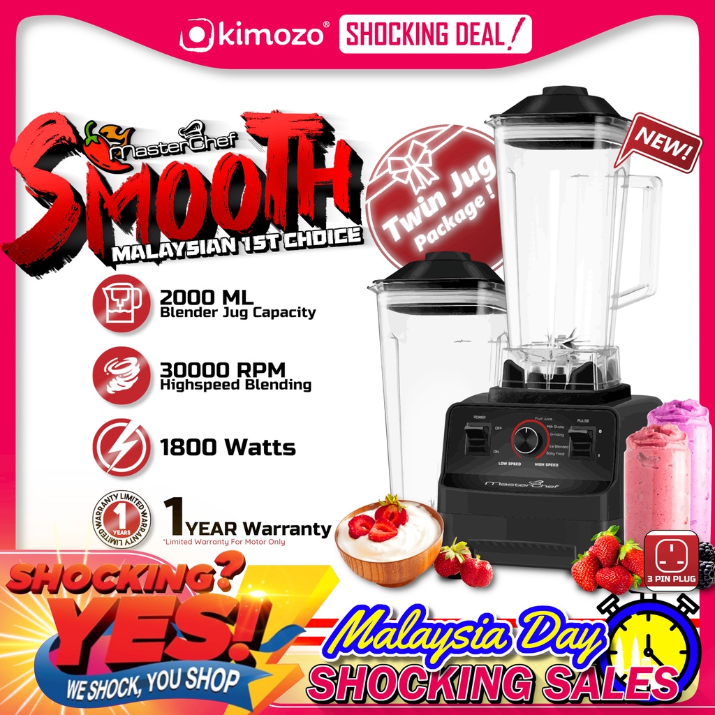 KIMOZO Highspeed Blender/Grinder 1800W Masterchef Series MCT-HB6A ...