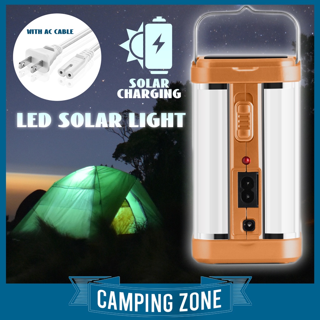 LED Solar Charging Light Portable Handle With AC Rechargeable 2 Color ...