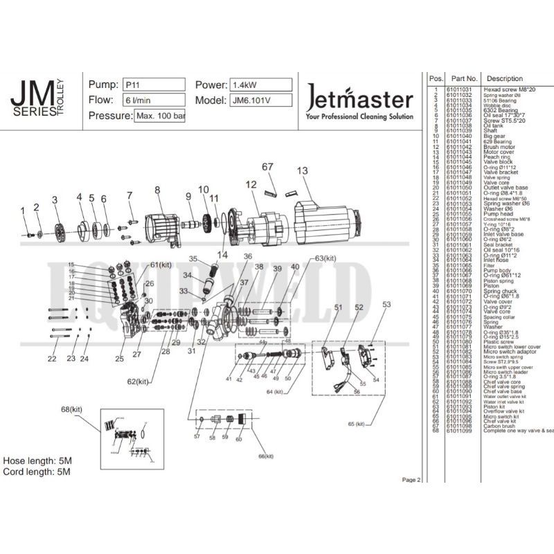 SPARE PART - JETMASTER PART 6 OIL SEAL FOR JM6.101V HIGH PRESSURE ...