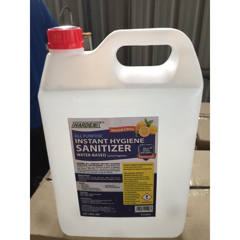 Hardex Hand Sanitizer 5 Litres - Water Based | Shopee Malaysia