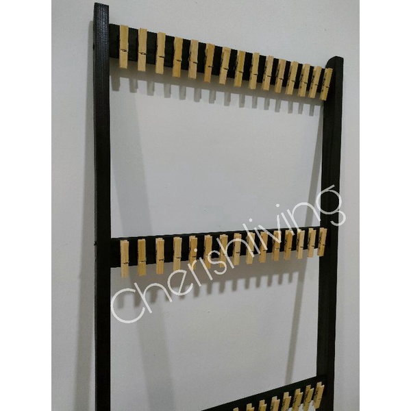 Rak Tudung Ladder 4 tier Kayu / Hijab Organizer Hanger Rack Wood ...