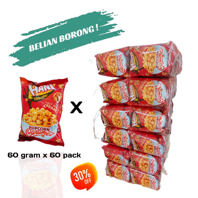 Hani Popcorn Snack Caramel 60g x 60 pack | Shopee Malaysia