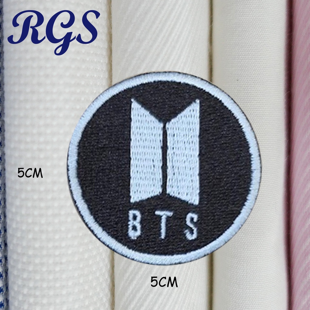 BTS Logo Sew On Iron On Embroidered Patches Patch Jahitan Embroidery ...