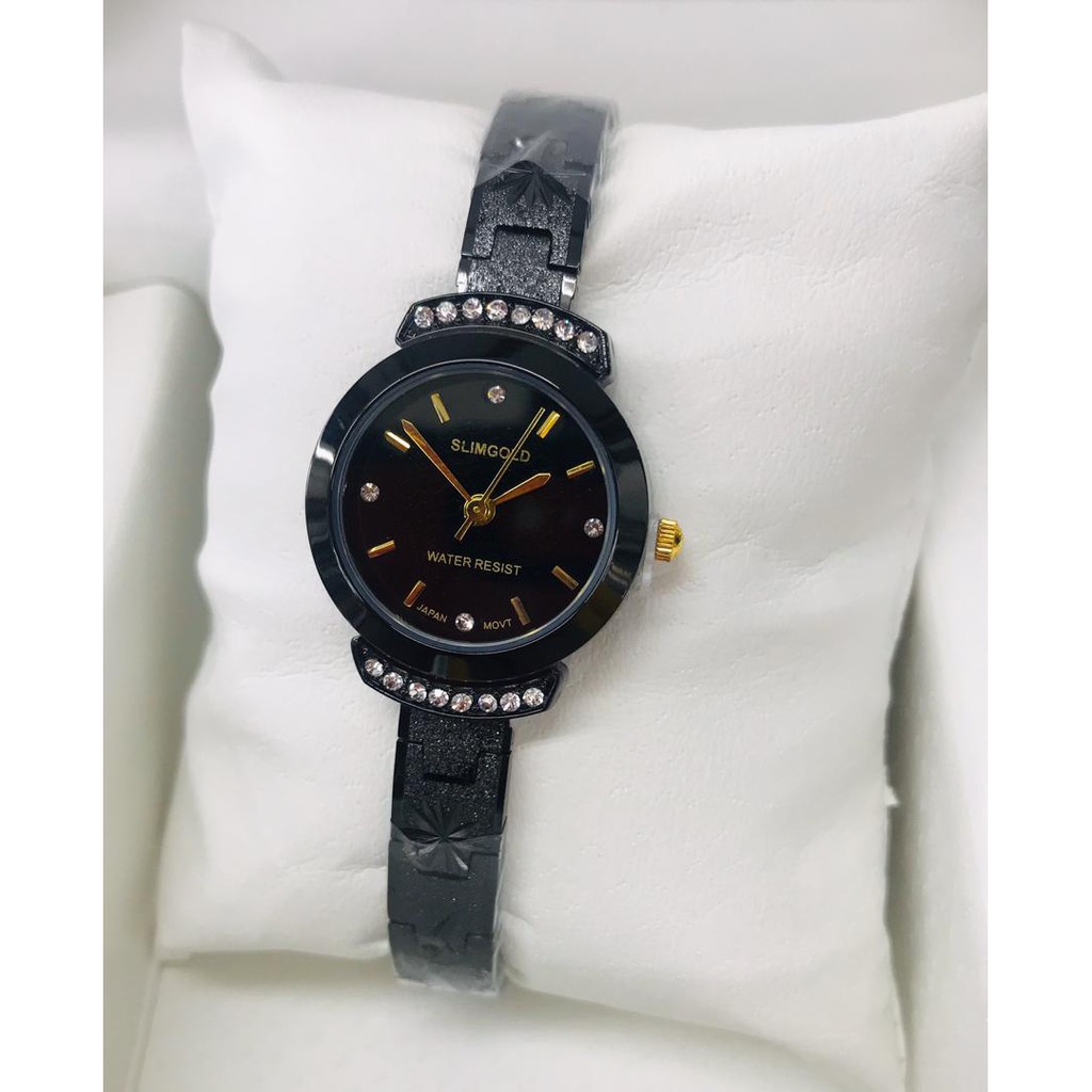 SLIM GOLD Watch For Women With Box | Shopee Malaysia