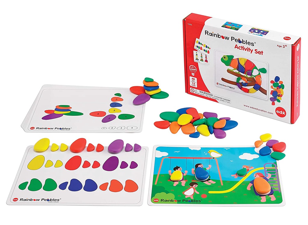 EDX Education Rainbow Pebbles Sorting Stacking Construction Early Math ...