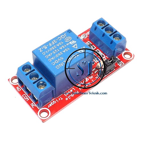 MERAH Relay 1channel 5V Volt DC PCB Red (Output 250VAC/30VDC 10A ...