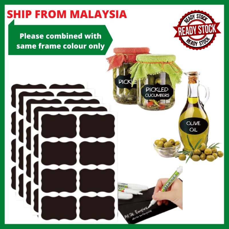 PVC Spices Label Sticker Black Stiker Dapur Untuk Balang Rempah / White ...