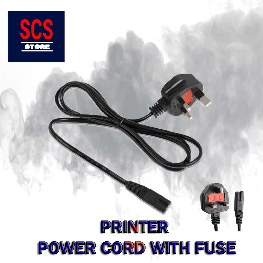 Power Cord 2 Pin 1.5M with Fuse for Notebook Laptop Printer | Shopee ...