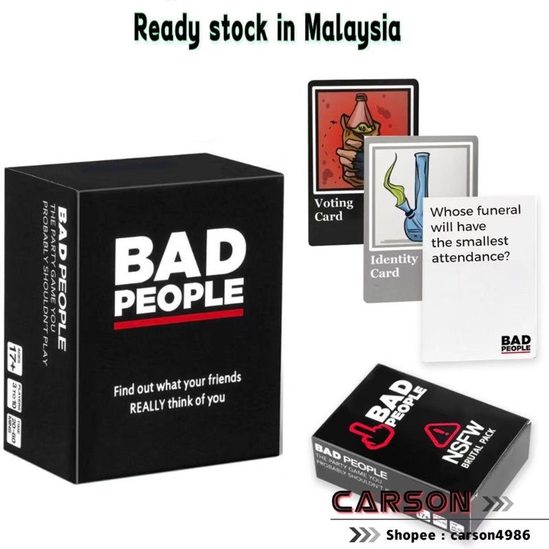 Bad People Basic Pack Expansion Nsfw Brutal Pack Adult Party Card Games English Version