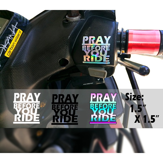 Pray Before You Ride sticker - Waterproof Fadeproof Cut out vinyl ...