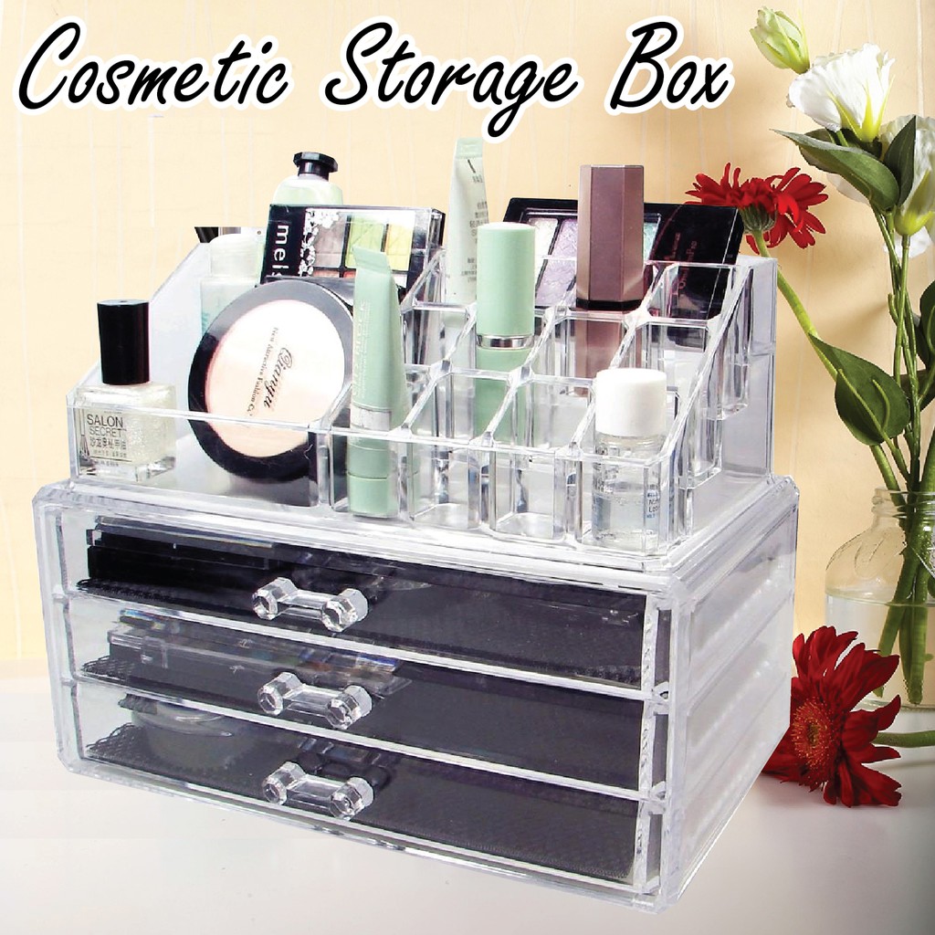 Acrylic Cosmetic Make Up Beauty Container Storage Arrange Organizer ...