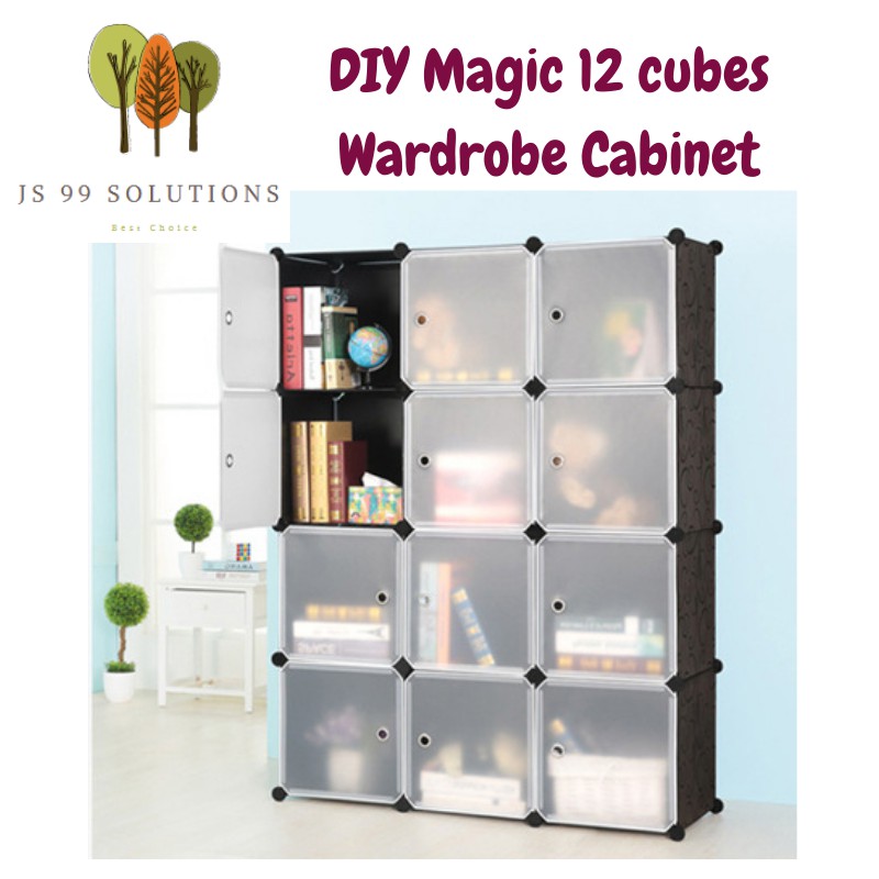 DIY Magic 12 Cubes Wardrobe Large Capacity Creative Storage Cabinet ...