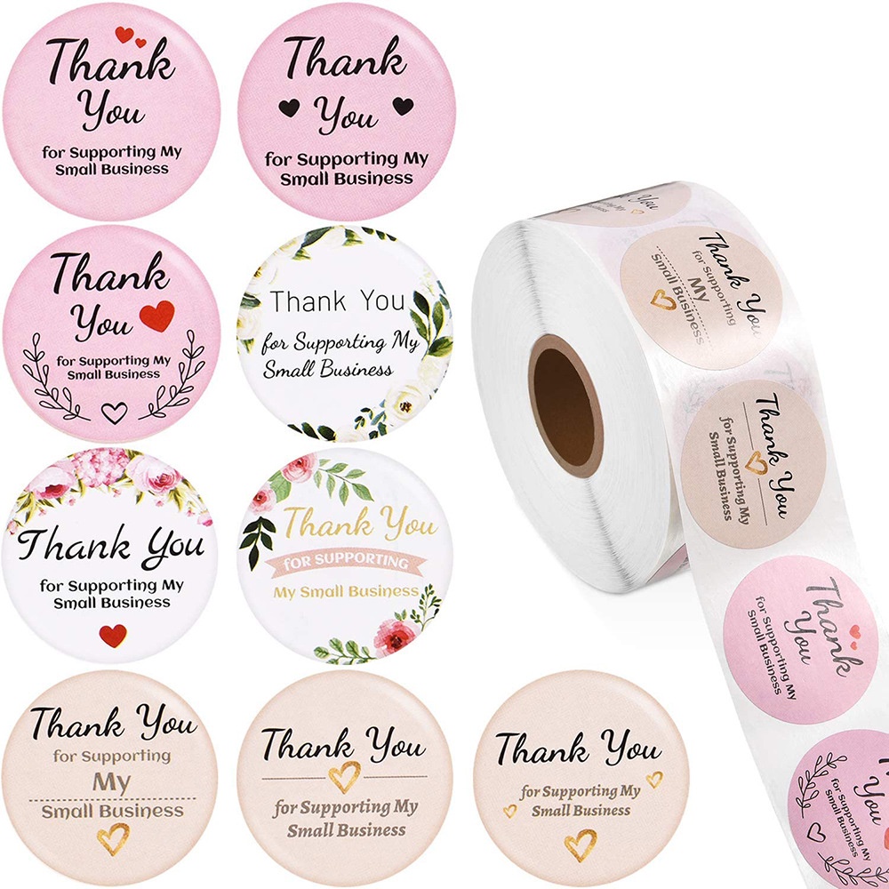 500pcs Thank You Stickers Seal Labels Round Thank You For Supporting My ...