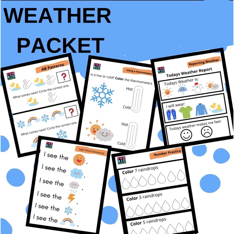 Preschool Learning Activity Learn Weather Kindergarten Science ...