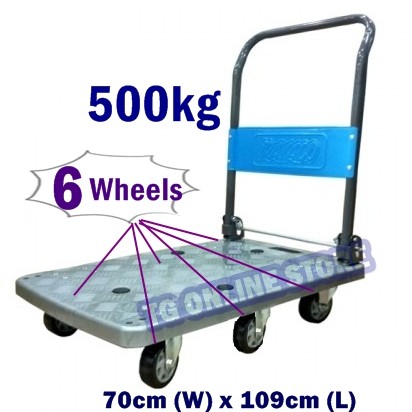500kg Heavy Duty Hand Truck / Trolley Foldable Platform Trolley Troli (Random Colour) | Shopee ...