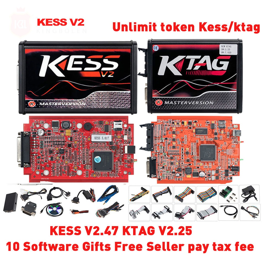 KESSV2 V2.53 V5.017 EU Red ECU Manager Tuning Kit Tool KTAG V2.25 V7 ...
