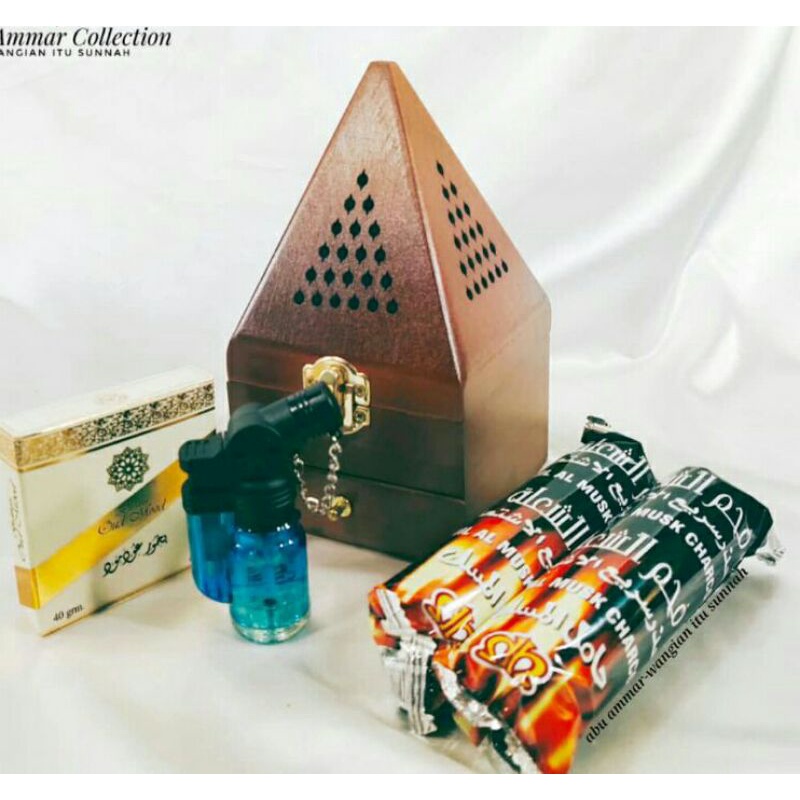 Set bukhor bajet set mubakkhara kayu bukhoor with charcool and lighter ...