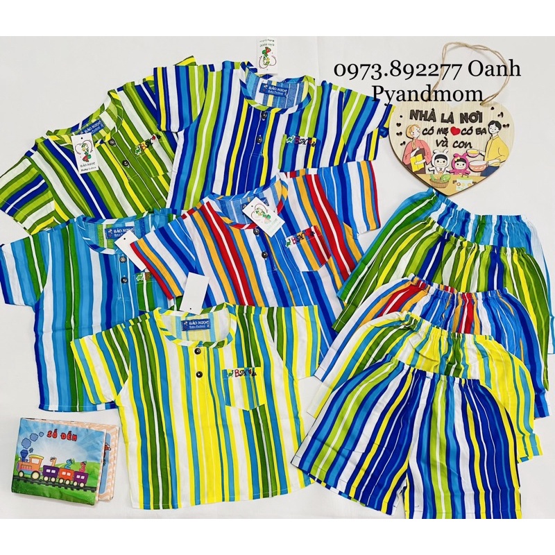 [Boy Set] thigh set made of Tole linen fabric with Bao Ngoc corrugated ...