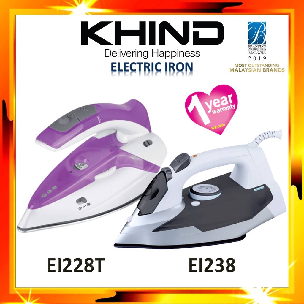 KHIND EI228T / EI238 Electric Iron / Seterika Elektrik Khind | Shopee ...