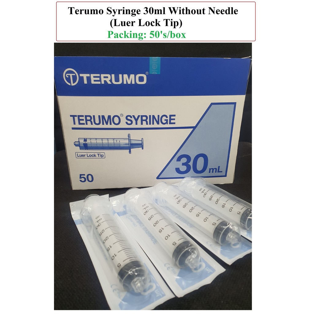 TERUMO SYRINGE 30ML WITHOUT NEEDLE (LUER LOCK TIP)- 50pcs/Box | Shopee Malaysia
