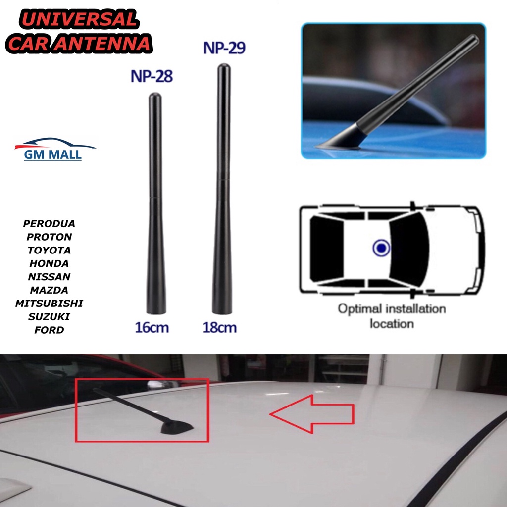 CAR ANTENNA 16CM/18CM Replacement Mast AM/FM Universal Car Radio Accessories Antena Aksesori ...