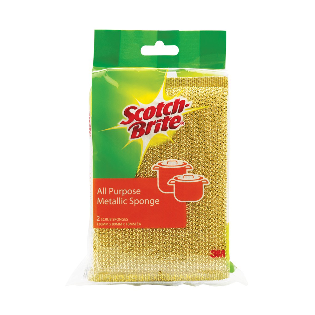3M Scotch-Brite All Purpose Metallic Sponge (2 Pcs) | Shopee Malaysia