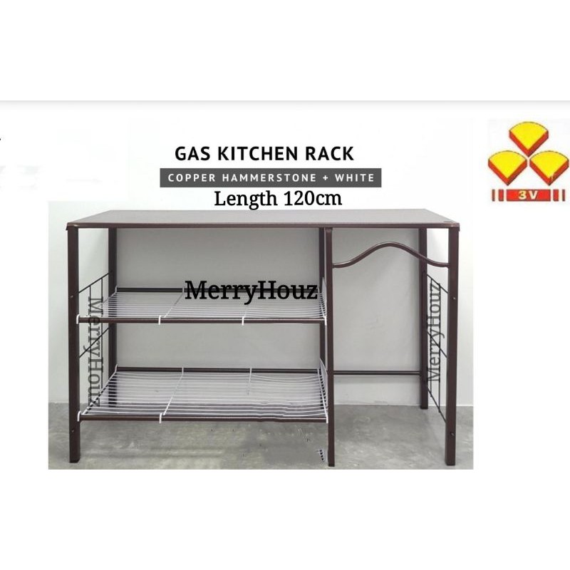 (Ready Stock) Rak Besi Dapur Masak Kitchen Rack 120cm/82cm / 4 Kaki/2.7 ...
