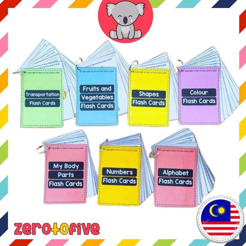 Early Learning Flash Card Book Kad ABC Shape Colour Body Number ...