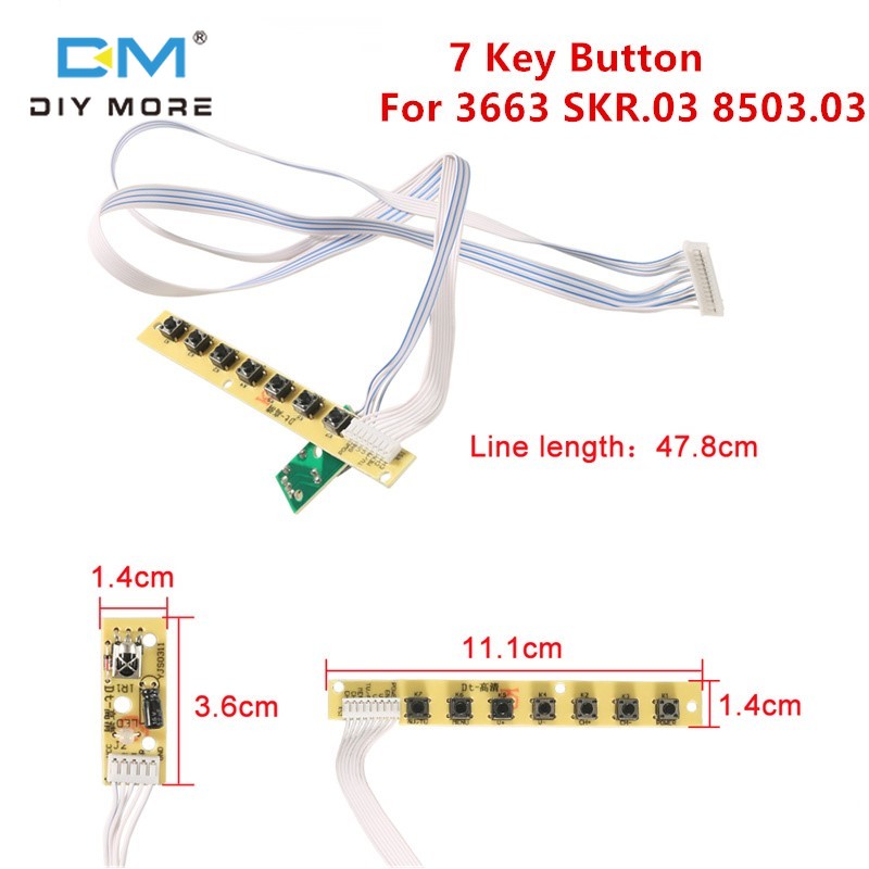 Universal 7 Keys Keyboard Plate LCD TV Accordance Keypad with IR for ...
