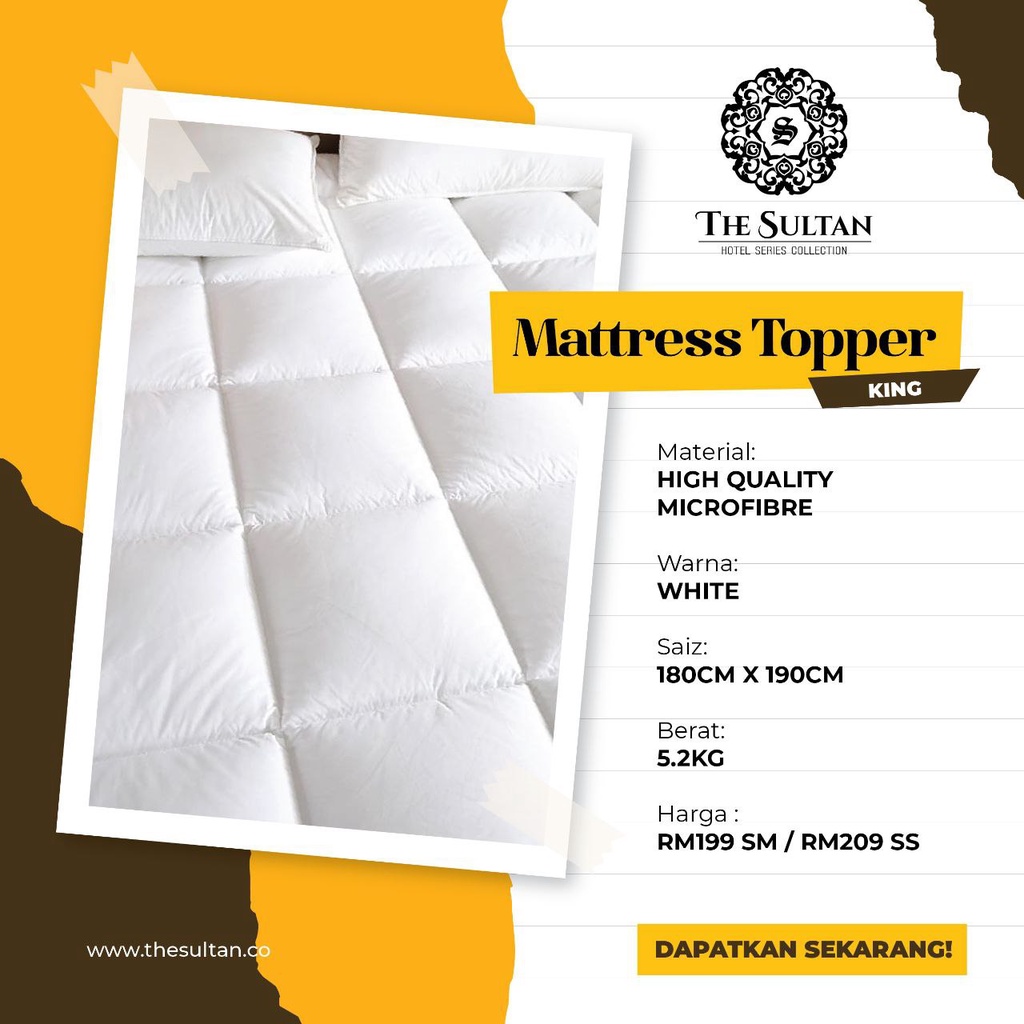 Sultera Mattress Topper Protector Aroma Super Single Queen King Pelapik ...