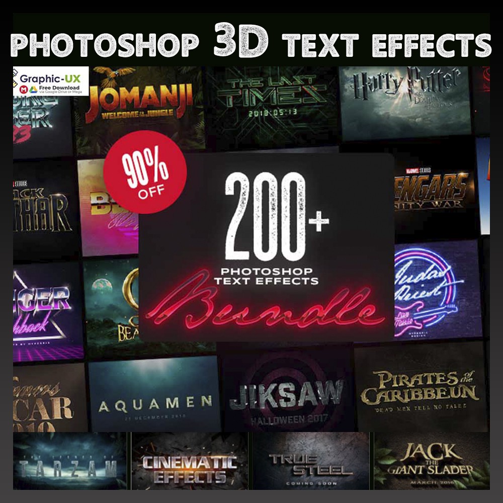 200+ Photoshop Text Effects Bundle | Shopee Malaysia