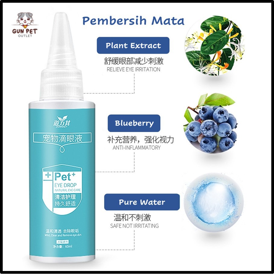 GUN PET LARGE VOLUME Eye Ear Cleanser Eye Drop Cat Dog Pencuci ...