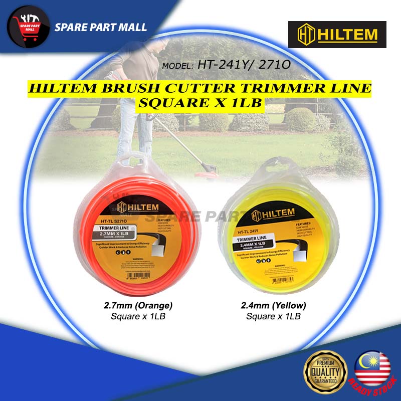 HILTEM BRUSH CUTTER TRIMMER LINE 2.4/ 2.7/ 3.5MM (1LB=80M) HEAVY DUTY ...