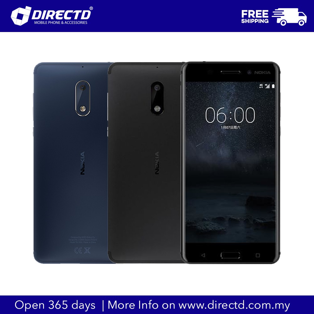 Nokia 6 Dual TA-1021 DS 32GB Matt Black/Tempered Blue-NOkia Malaysia ...