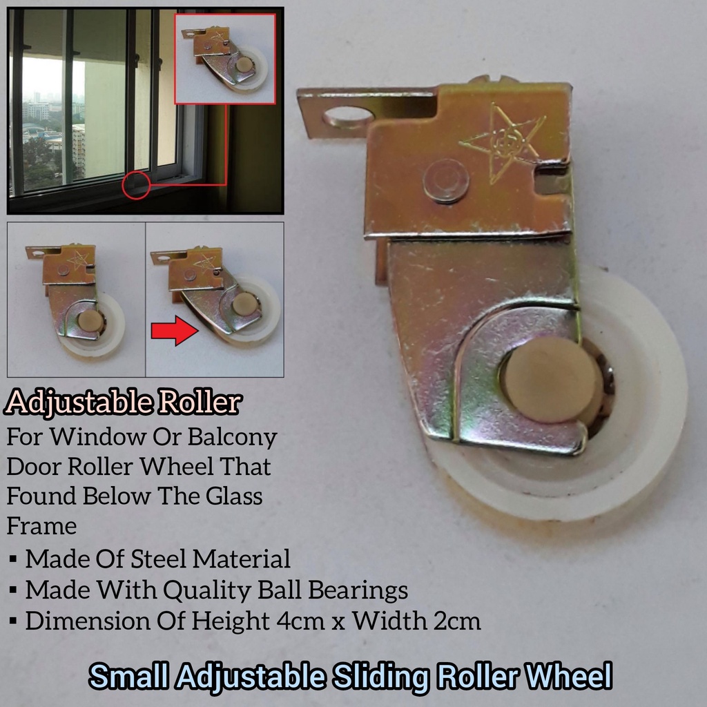 Small Adjustable Sliding Window Roller Wheel | Shopee Malaysia